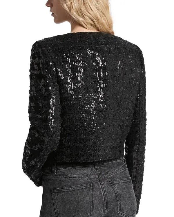 Michael Kors Cropped Sequin Tweed Jacket