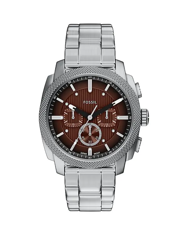 Fossil Machine Chronograph Stainless Steel 44mm Watch - Brown/silver
