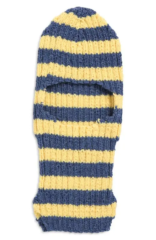 STOCKHOLM SURFBOARD CLUB Balla Stripe Cotton Balaclava - Yellow/blue