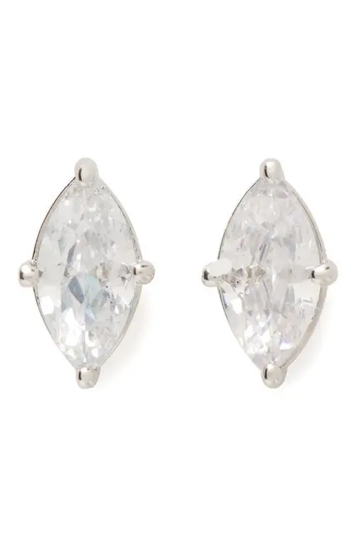 Kate Spade New York Marquise Cut Solitaire Stud Earrings - Clear/silver