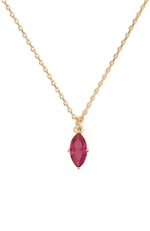 Kate Spade New York Cubic Zirconia Pendant Necklace - Ruby/gold