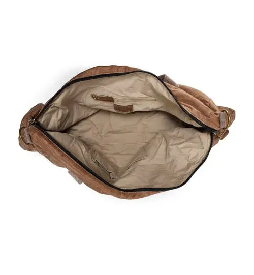 ROAN Canvas Duffle Bag With Leather Accents - Tan Oil Slick