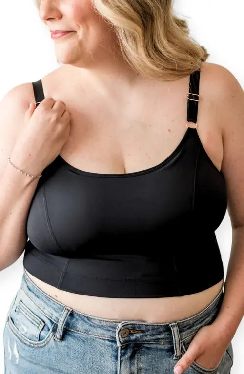 DAVIN & ADLEY Busty Pumping And Nursing Crop Cami - Black