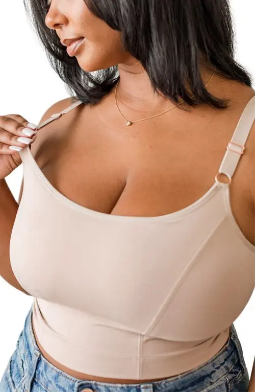 DAVIN & ADLEY Busty Pumping And Nursing Crop Cami - Sand