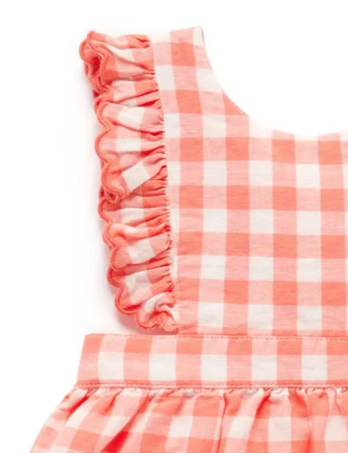 PUREBABY Gingham Pinnie Dress