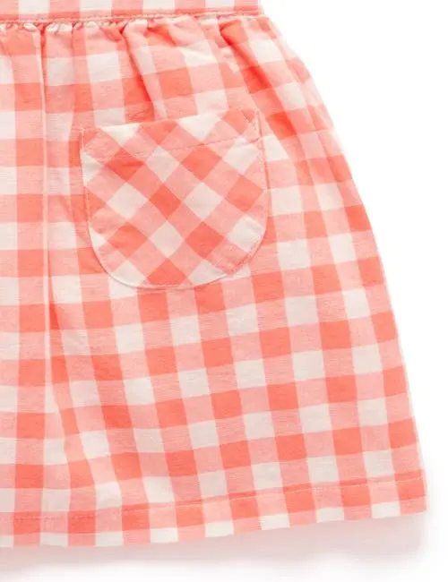 PUREBABY Gingham Pinnie Dress