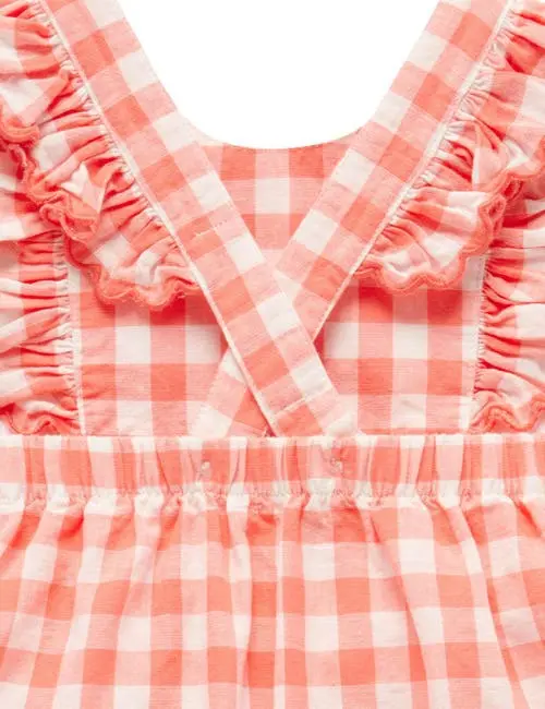 PUREBABY Gingham Pinnie Dress