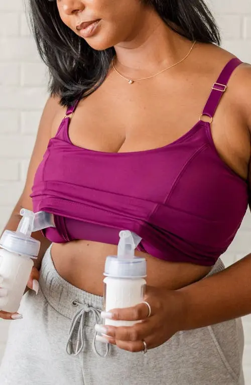 DAVIN & ADLEY Amelia Pumping And Nursing Crop Cami - Plum