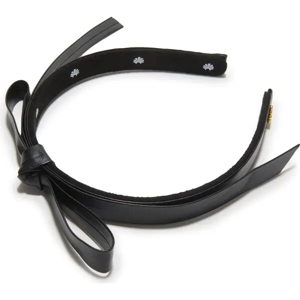 Lele Sadoughi Bardot Faux Leather Headband - Jet 001