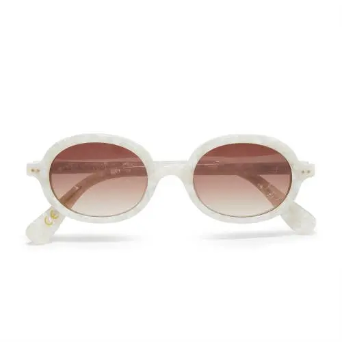 Lele Sadoughi Austin Round Frame Sunglasses - Mother Of Pearl 100