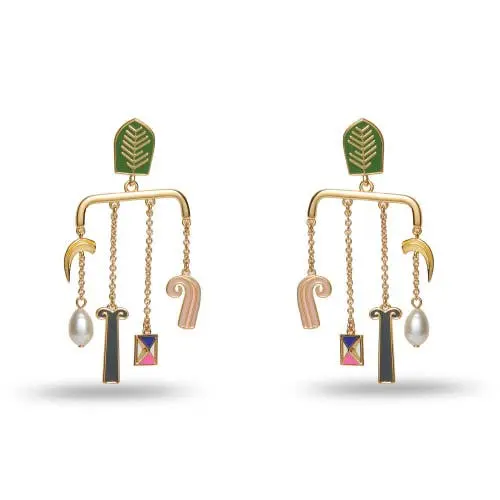 Lele Sadoughi The Met X Lele Klee Mobile Earrings - Landscape Columns 960