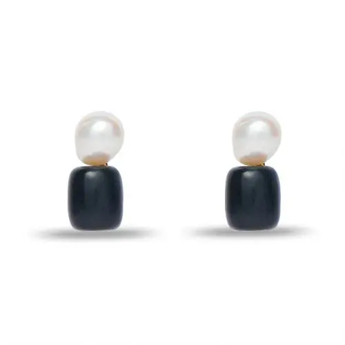 Lele Sadoughi Pebble Stud Earrings - Jet 001