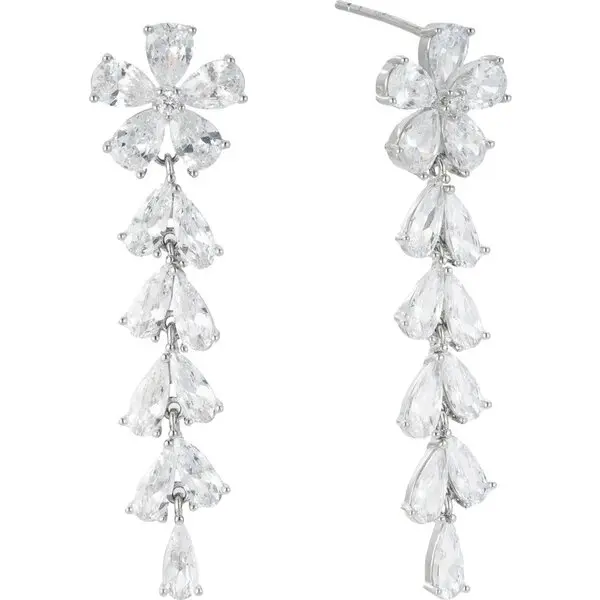 UNTAMED PETALS Devotion Crystal Drop Earrings - Silver