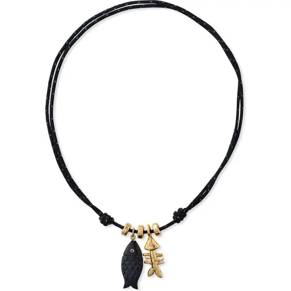 Éliou Peixe Pendant Necklace - Black