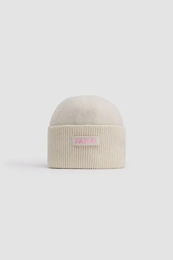 Patou Ribbed Beanie - White