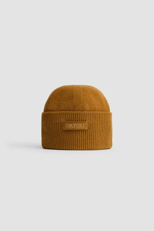 Patou Ribbed Beanie - Brown