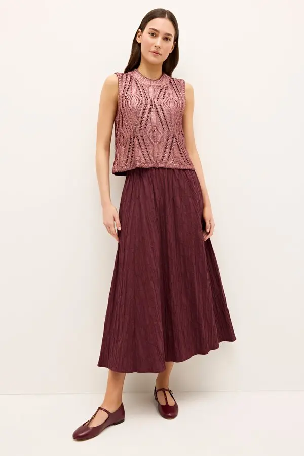 MARIE OLIVER Mcguire Foiled Knit Top - Rhodonite
