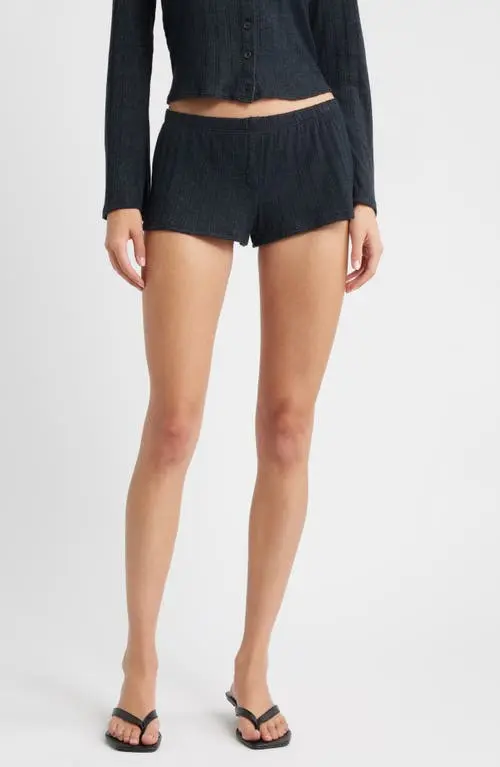 BELLA VENICE Luna Low Rise Rib Cashmere Blend Shorts