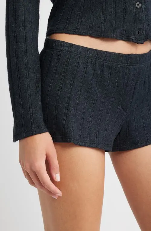 BELLA VENICE Luna Low Rise Rib Cashmere Blend Shorts