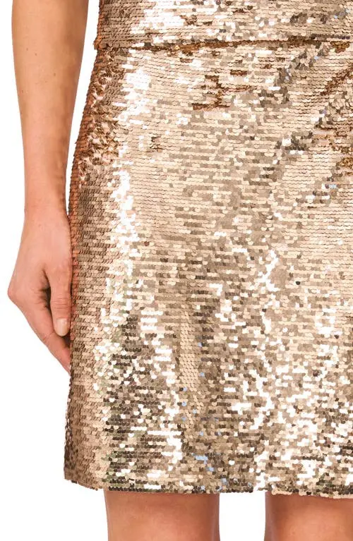 Halogen Sequin Miniskirt - Champagne Fizz