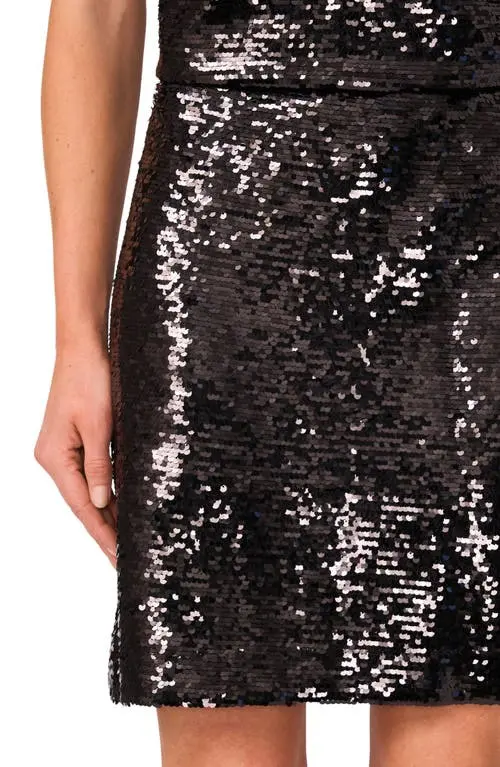 Halogen Sequin Miniskirt - Rich Black