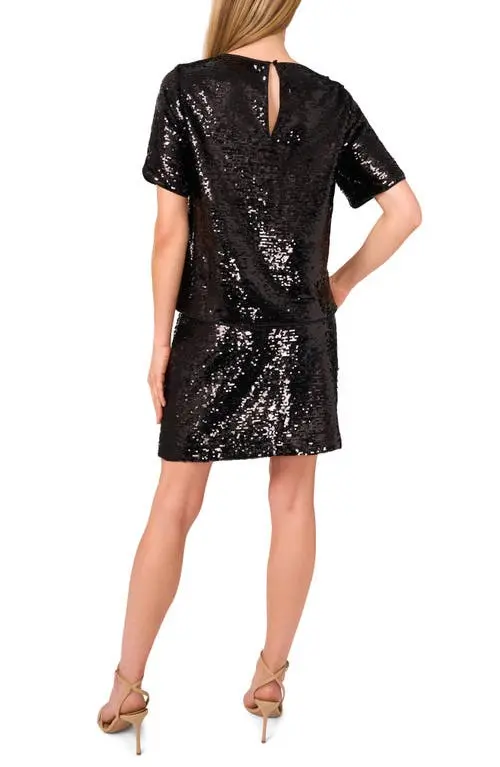 Halogen Sequin Miniskirt - Rich Black