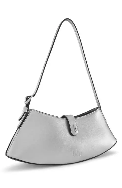 BEHNO Mini Ruth Metallic Leather Shoulder Bag - Silver