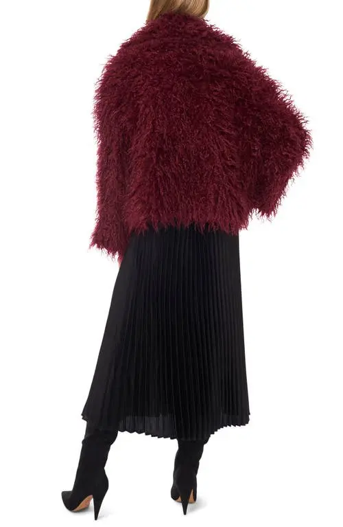 Halogen Faux Fur Jacket - Burgundy