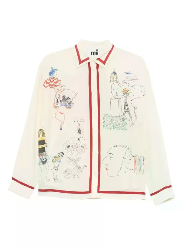 MII Silk Graphic Print Shirt