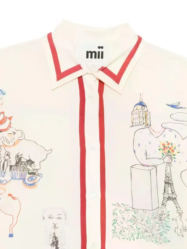 MII Silk Graphic Print Shirt