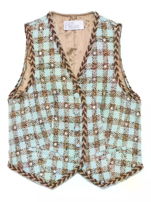 Giuseppe Di Morabito Checked-pattern Embellished Vest