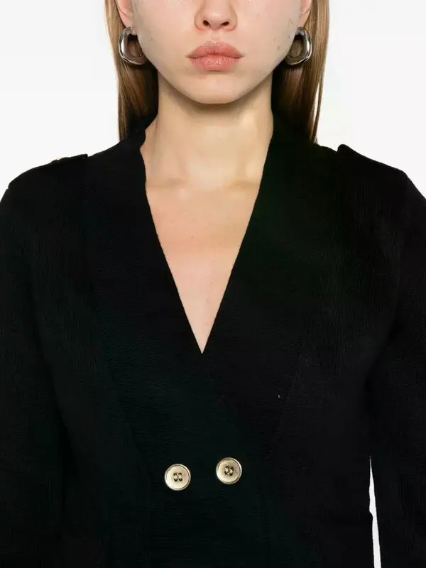 PSOPHIA Double-breasted Cardigan - Black