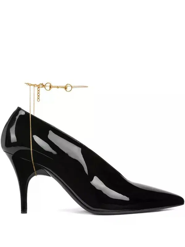 Gucci 85mm Patent Leather Pumps - Black
