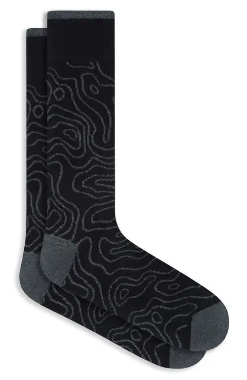 Bugatchi Abstract Pattern Dress Socks - Black