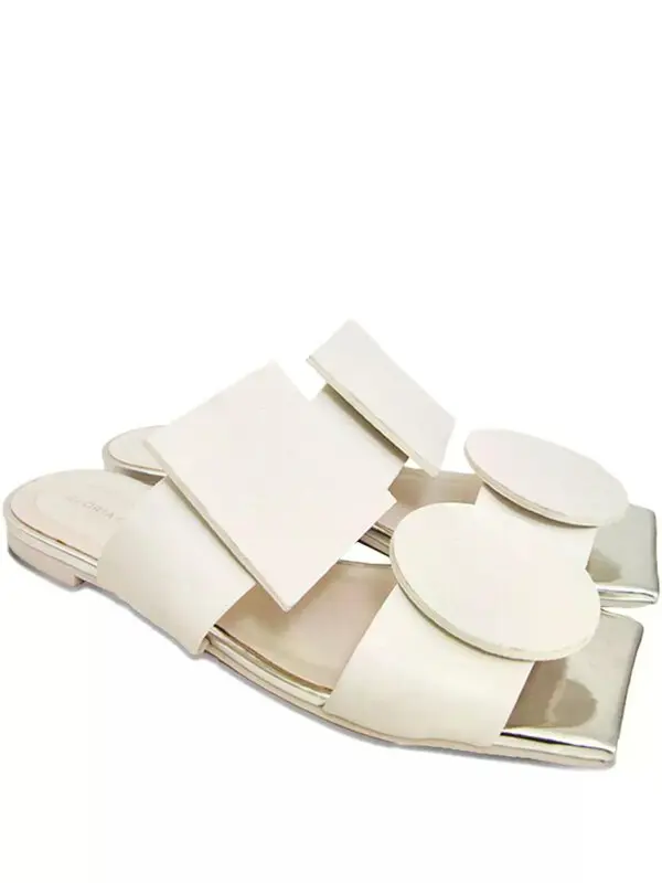 GLORIA COELHO Square-circle Flat Sandals