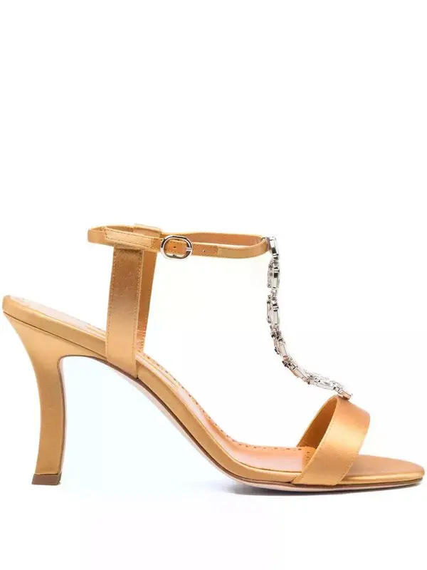 Manolo Blahnik 90mm Leather Heeled Sandals