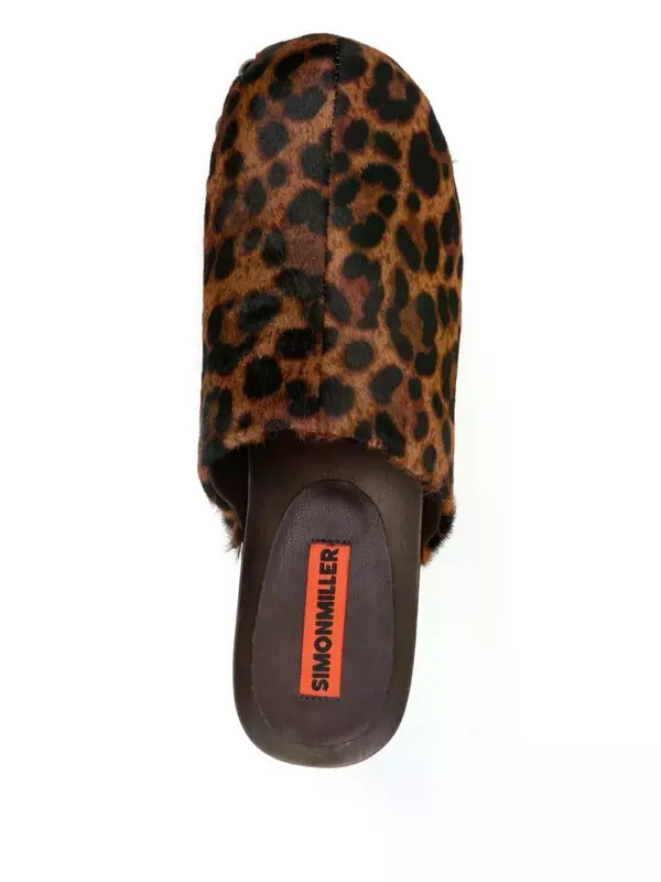 SIMONMILLER Leopard-print Heeled Mules