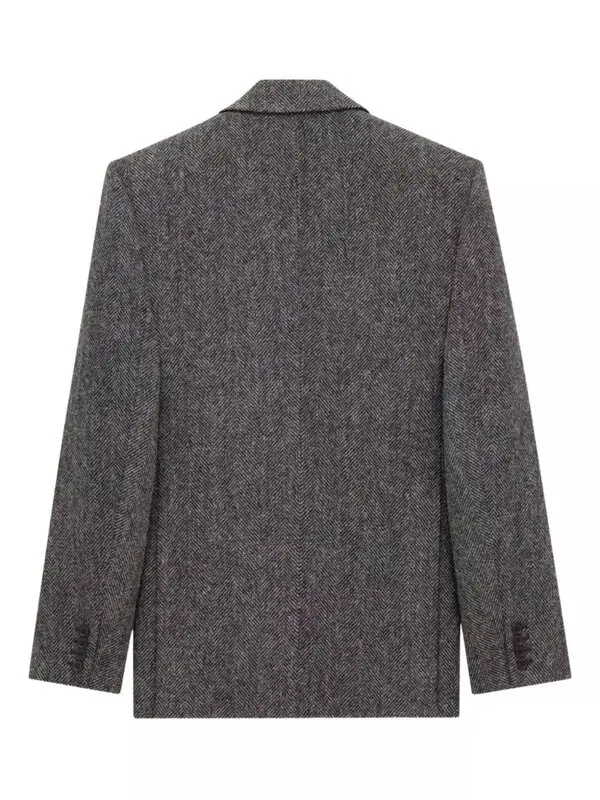 Saint Laurent Herringbone-pattern Wool Blazer