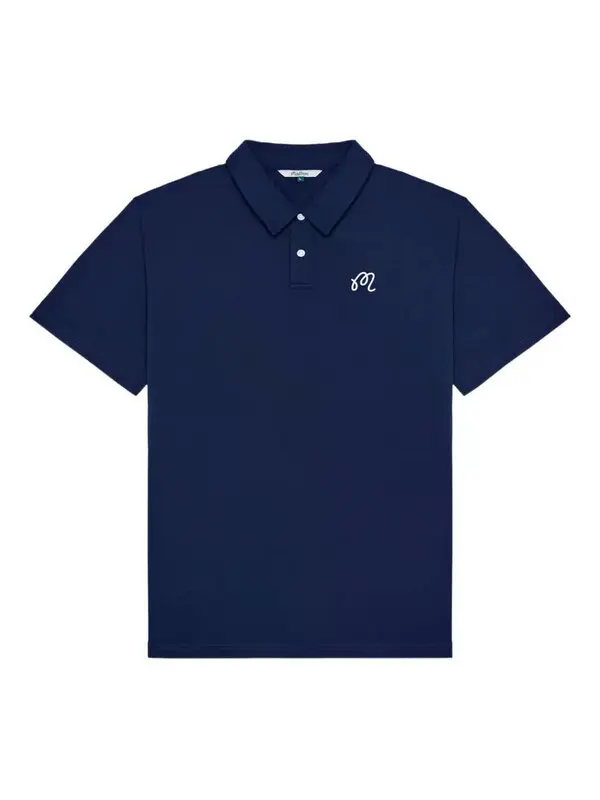MALBON Fairway Embroidered Polo Shirt - Blue