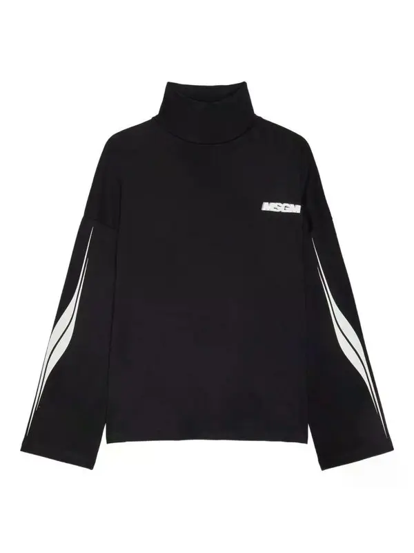 MSGM Logo-print Turtleneck T-shirt