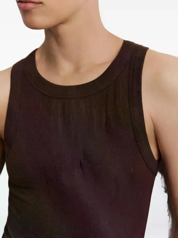 12 STOREEZ Ribbed Tank Top - Brown