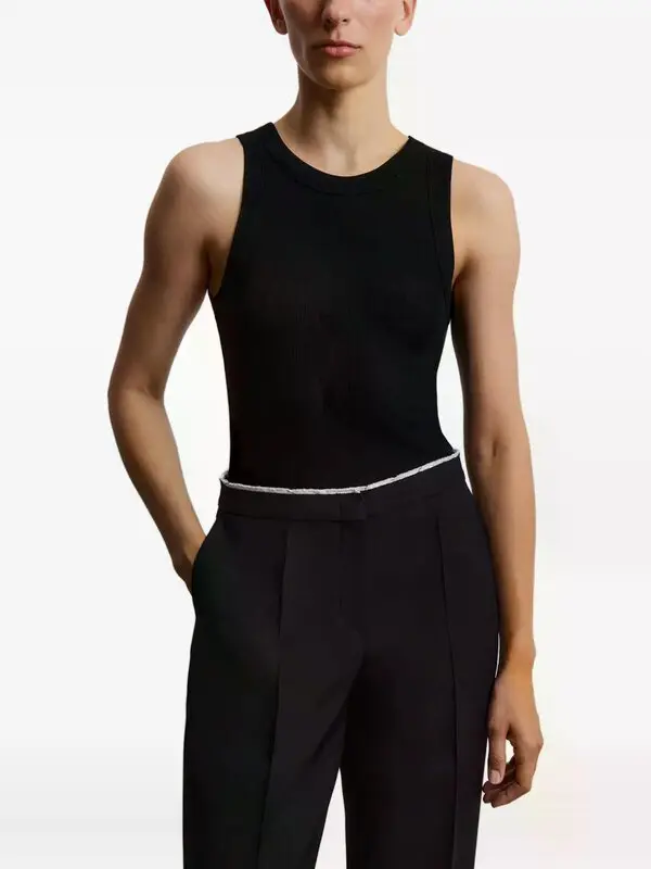 12 STOREEZ Ribbed Tank Top - Black