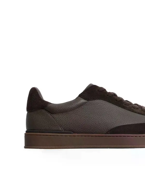 12 STOREEZ Panelled Leather Sneakers