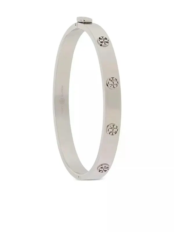Tory Burch Logo-embossed Bangle - Silver