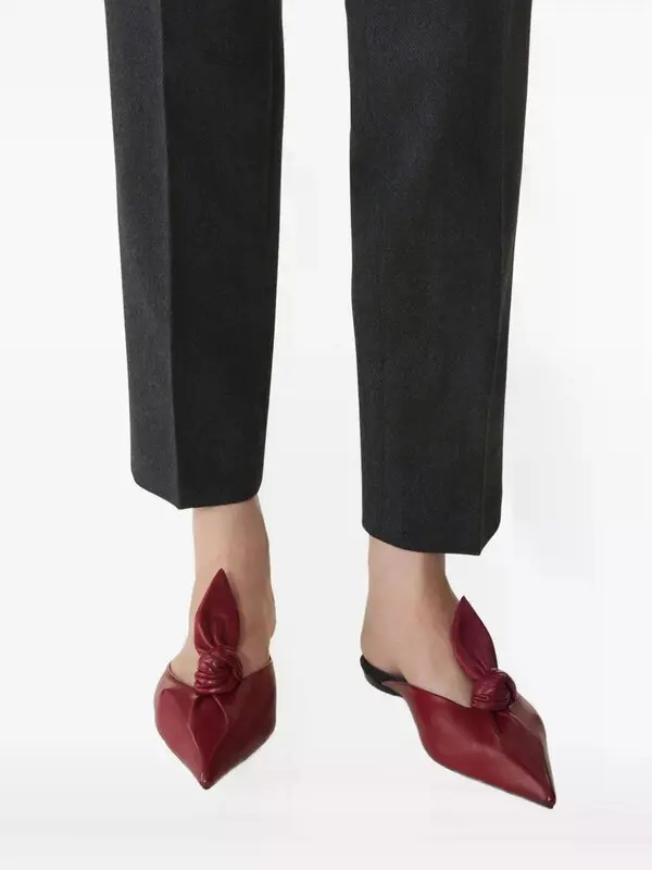 LANVIN Knotted Pointed-toe Mules - Red