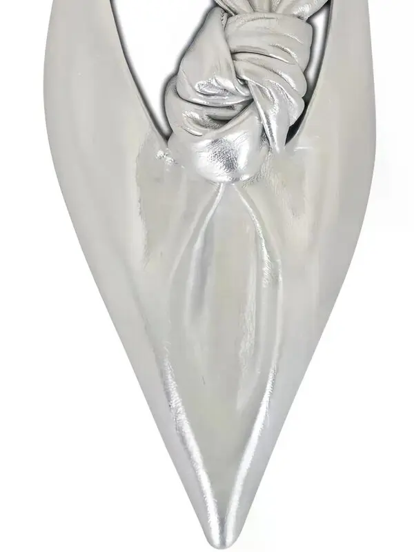 LANVIN Knotted Pointed-toe Mules - Silver