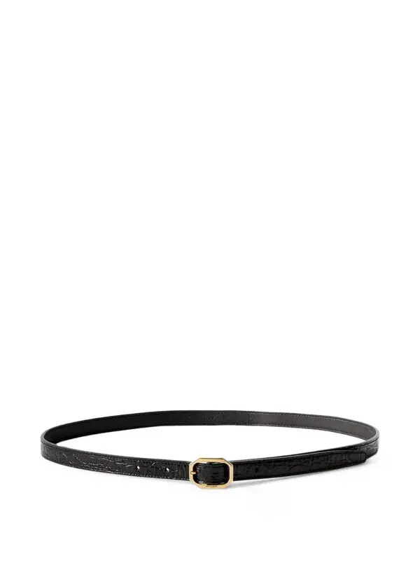 Saint Laurent Logo-engraved Belt - Black