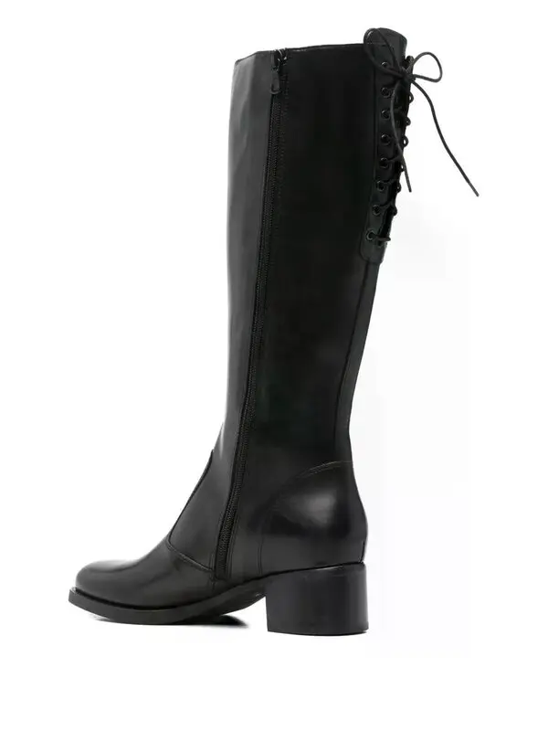 NEROGIARDINI Lace-up Leather Boots - Black