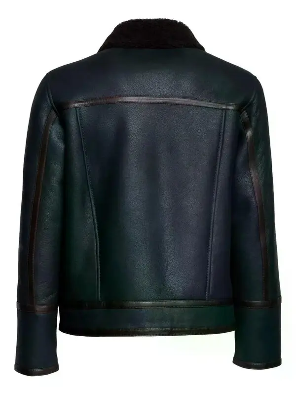 DONDUP Shearling-collar Leather Jacket