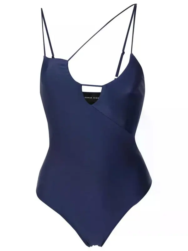 GLORIA COELHO Asymmetric One-piece Swimsuit - Blue
